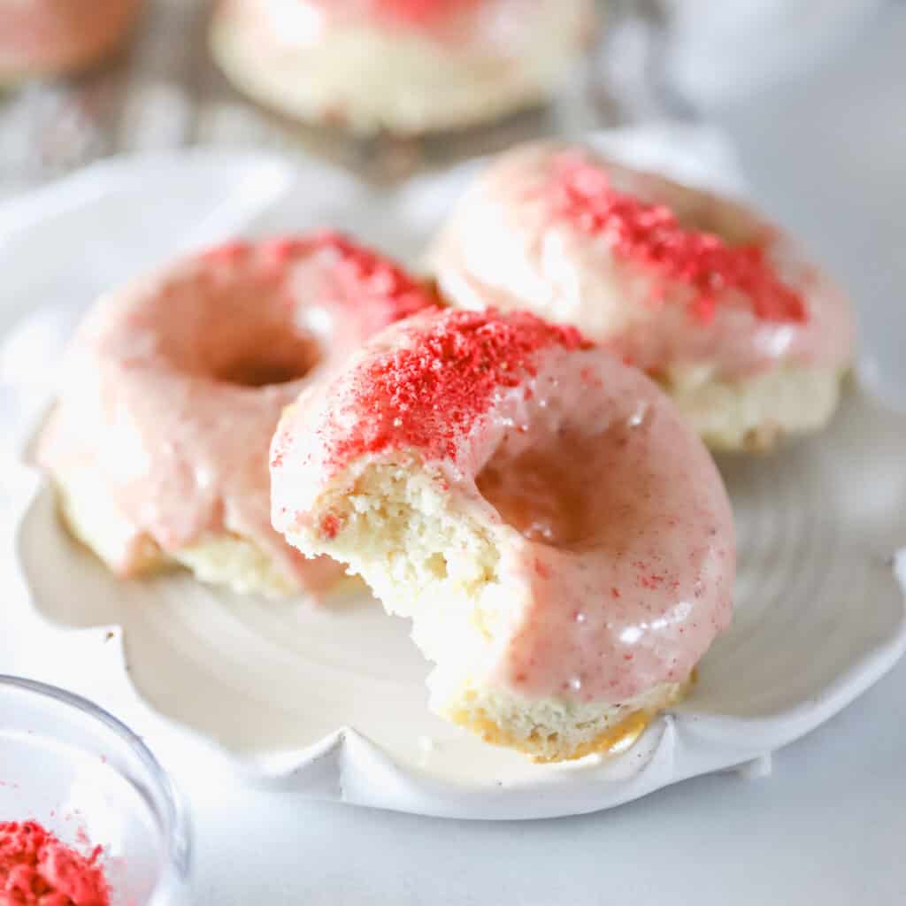 Baked Strawberry Donut Recipe with Strawberry Glaze - Ninnescah Made
